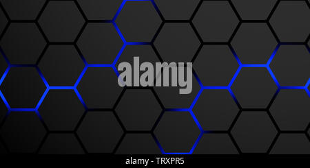 hexagonal pattern in technical structure - Illustration Stock Photo - Alamy