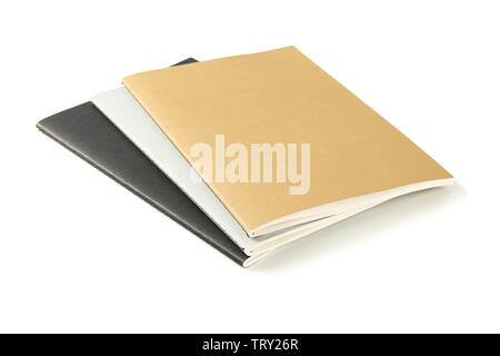 Notebooks with paper structure isolated on white background Stock Photo ...