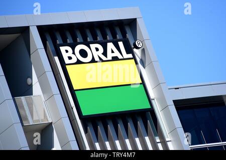 The logo of Boral, the largest supplier of construction materials and ...