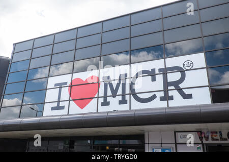 I love,heart,MCR,sign,welcome,at,terminal,building,airport,Manchester ...