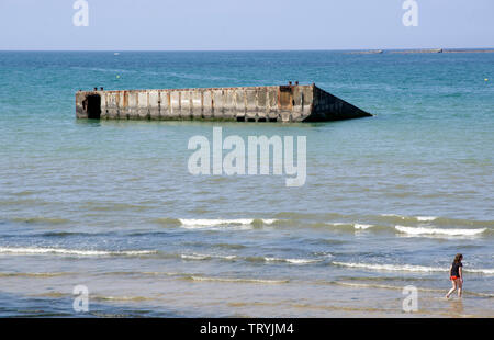 Phoenix caisson of the D-Day landings Mulberry Harbour which began to ...