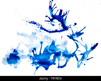 Ink spill on paper with white background and pretty ink streaks Stock ...