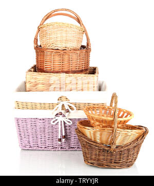 Many different baskets isolated on white Stock Photo - Alamy