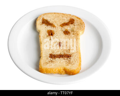 Sad toast isolated on white background Stock Photo - Alamy