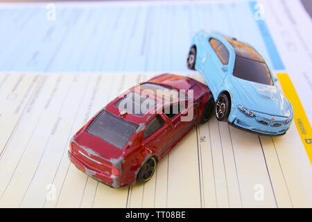 Motor vehicle collision between two cars Stock Photo - Alamy