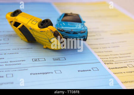 Motor vehicle collision between two cars Stock Photo - Alamy