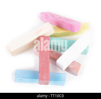 Chalks in variety of colors, isolated on white Stock Photo - Alamy