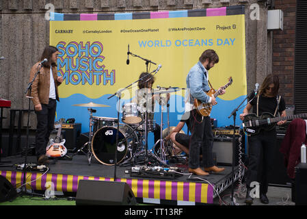 Californian indie rock band Vista Kicks give outdoor performance during ...
