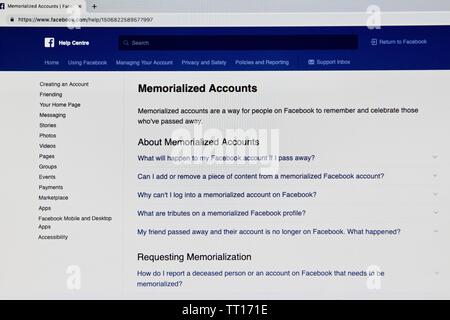 Facebook page for memorial accounts for those who have passed away ...