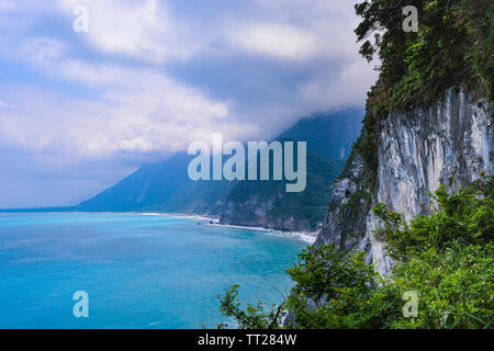 View of Qingshui Cliff. The tallest peak, Qingshui Mountain, rises 2408 ...