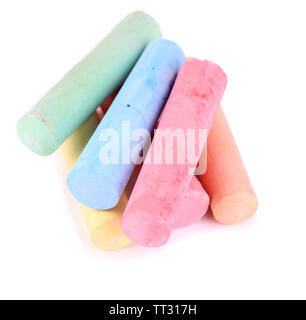 Color chalks, isolated on white Stock Photo - Alamy