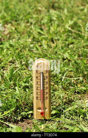 Thermometer on grass close-up Stock Photo - Alamy