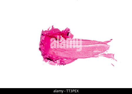 Eye shadow or bronzer pink smudge on white background Stock Photo - Alamy