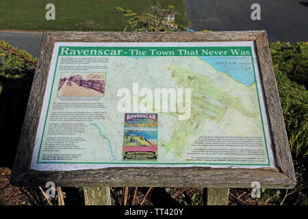 The derelict railway station at Ravenscar, North York Moors, which ...