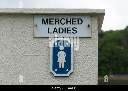 Welsh language signs for public toilets in Wales. Gentlemen or gents ...