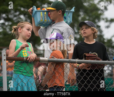 Fans watch during the the first baseball game of a doubleheader between ...