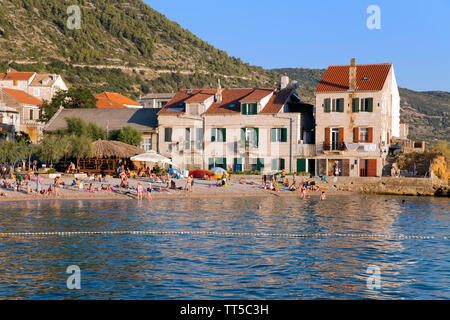 Lucica Beach, Komiza, on the western tip of the island of Vis, Croatia ...