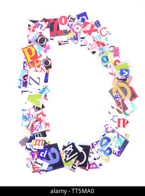 Paper cut letter D. Old newspaper magazine cutouts for scrapbook ...