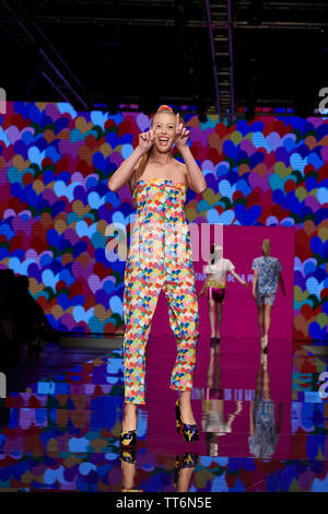 MIAMI, FL May 29-June 2. A model walks during Miami Fashion Week 2019 ...