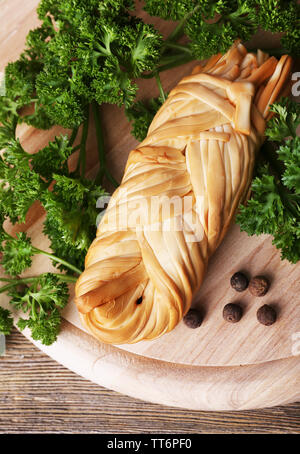 Smoked braided cheese close-up Stock Photo - Alamy