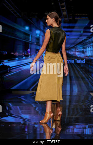 MIAMI, FL May 29-June 2. A model walks during Miami Fashion Week 2019 ...