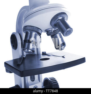 Microscope close-up, isolated on white Stock Photo - Alamy