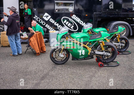 Isle of Man TT Grandstand pits and start finish Douglas on the isle of ...