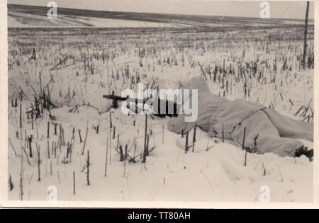 German Soldier in Snow Camouflage Parka with Light MG on the Eastern ...