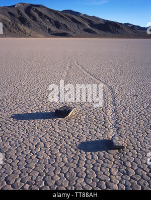 Racetrack playa mud tracks Stock Photo - Alamy
