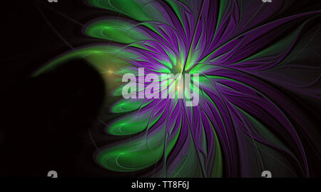 Fabulous fractal pattern in blue. Digital fractal art. Smooth blue ...