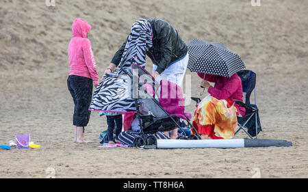 Perranporth, Cornwall, England, UK. 15th June 2019. Temperature ...