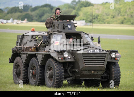 Alvis FV603 Saracen armoured personnel carrier driven at speed. APC ...