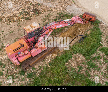 The old excavator Stock Photo - Alamy