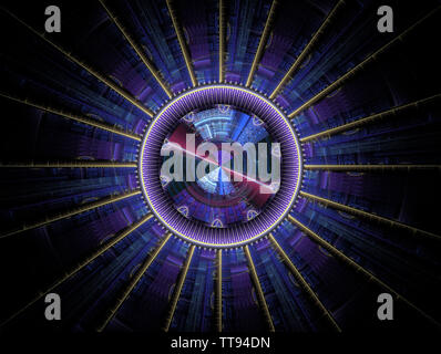 Fractal Radiation series. Abstract background made of radial geometric ...