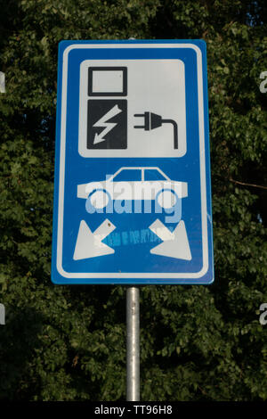 Electric car charging point sign. Khobar, Saudi Arabia, November 5 ...