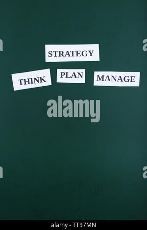 Themed words on blackboard background Stock Photo - Alamy