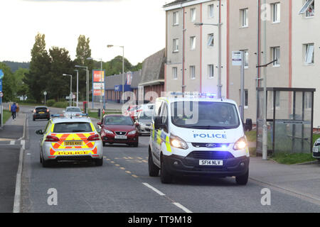 Inverness, UK. 15th June, 2019. There was a large police operation in ...