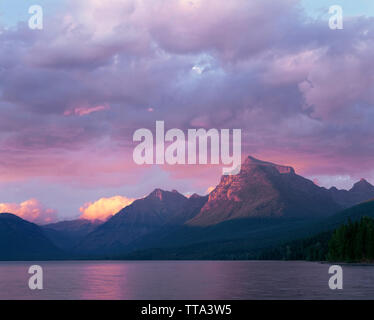 Lake McDonald with Mt Cannon, Mt Brown, Little Matterhorn, Mt Stock ...