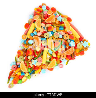 Colorful candies as triangle isolated on white Stock Photo - Alamy