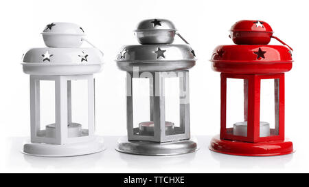 Three decorative lanterns, isolated on white Stock Photo - Alamy