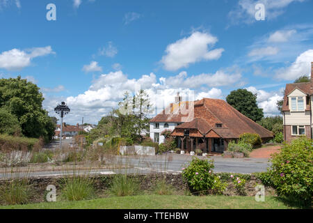 Traditional Kentish red tiled catslide roof, Wittersham, Kent, UK Stock ...