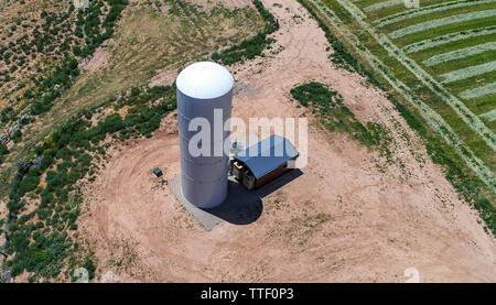 This is a concealed cellular tower. Three-carrier silo in Santa Clara ...