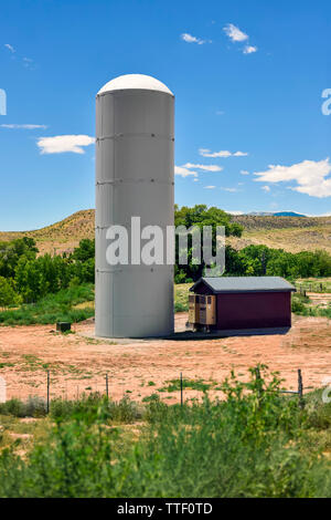 This is a concealed cellular tower. Three-carrier silo in Santa Clara ...