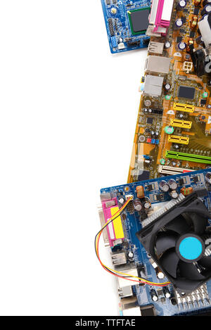 Computer motherboards with fan, isolated on white Stock Photo - Alamy