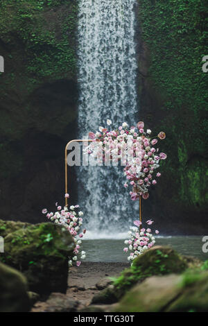 Modern summer background. Square flower composition with variety of ...