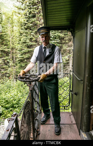 Aboard the White Pass Yukon Route Railroad from Skagway Alaska on ...
