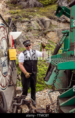 Aboard the White Pass Yukon Route Railroad from Skagway Alaska on ...