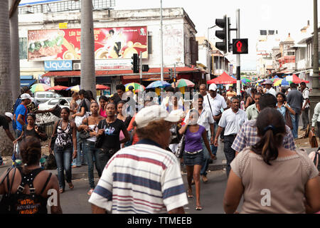 MAURITIUS; busy street scene in the business district; Port Louis Stock ...