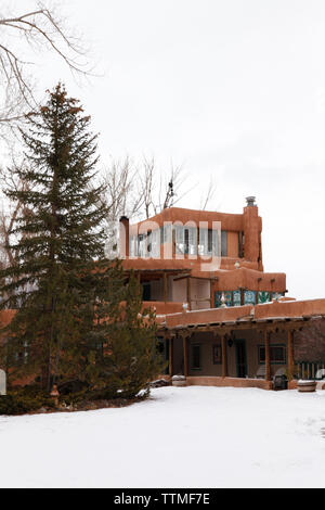 USA; New Mexico; Taos; The Mabel Dodge Luhan House, the bathroom down ...