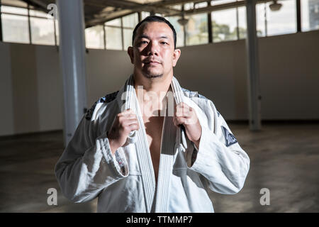 USA, Oahu, Hawaii, portrait of Jujitsu Martial Arts fighter Alberto ...
